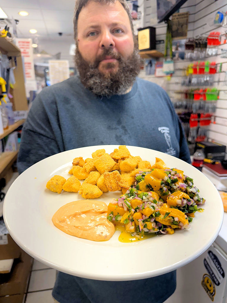 Shark Bites With Mango Salsa – Grumpys Tackle