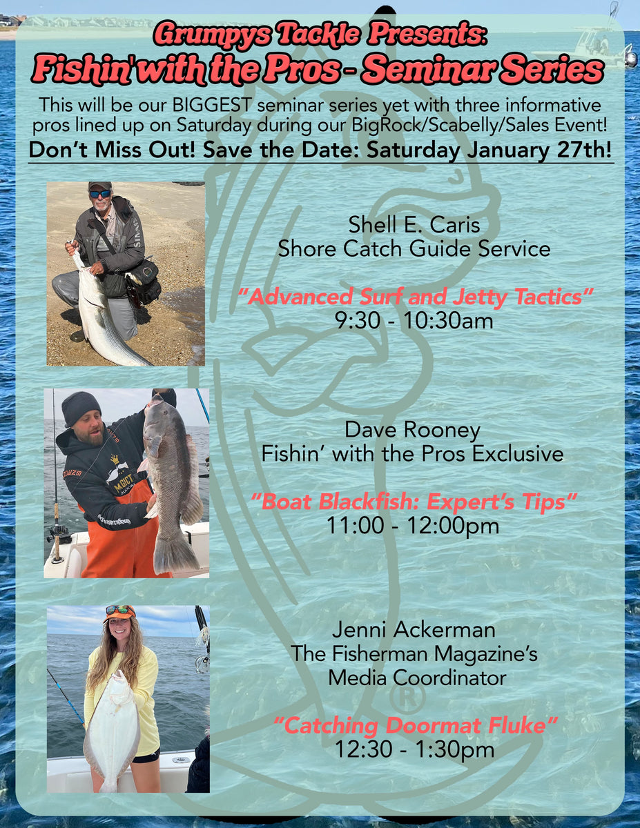Upcoming Seminars – Grumpys Tackle