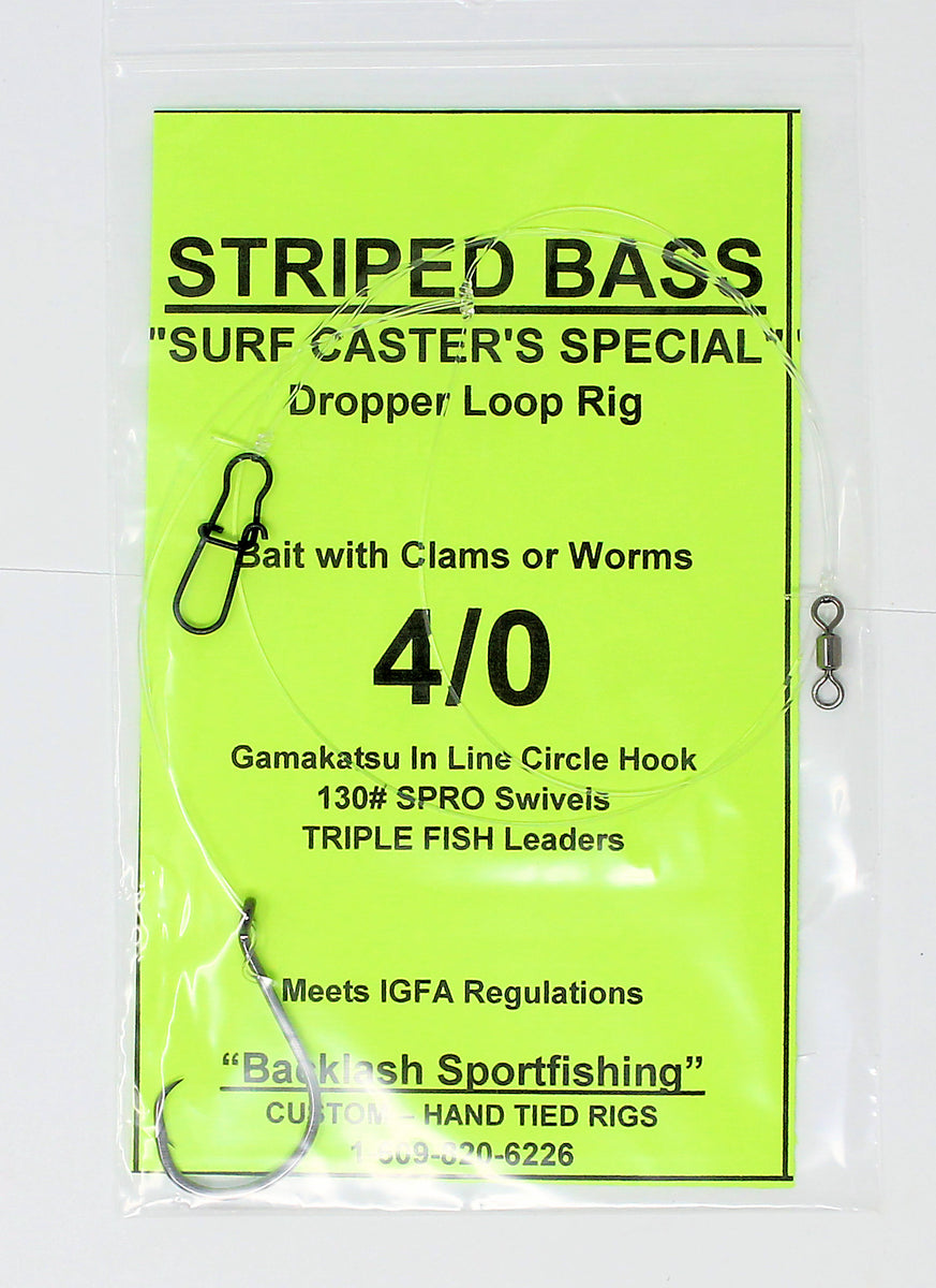 Backlash Sportfishing Surf Caster's Special Striped Bass Dropper Loop ...