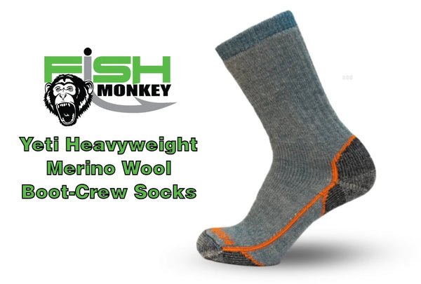 Fish Monkey Yeti Heavyweight Merino Wool Boot-Crew Socks – Grumpys Tackle